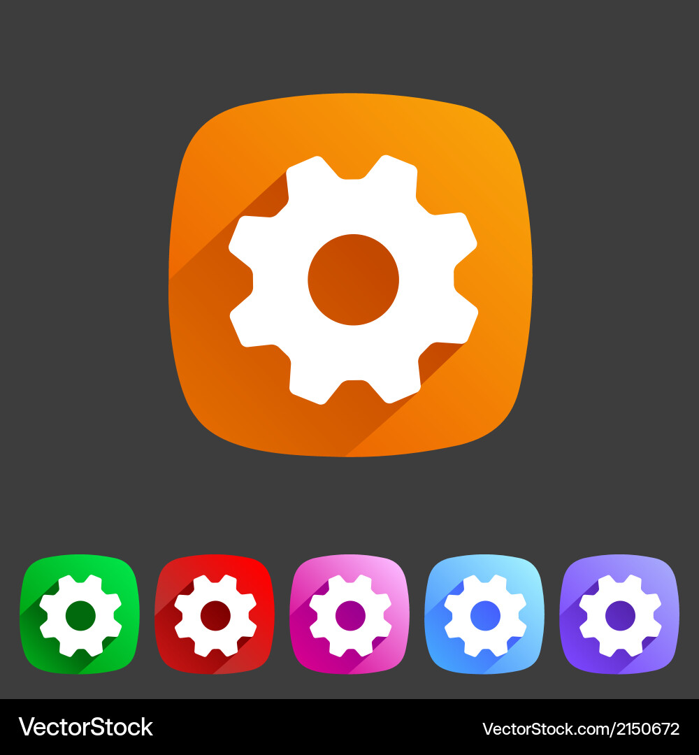 Flat icon settings Royalty Free Vector Image - VectorStock
