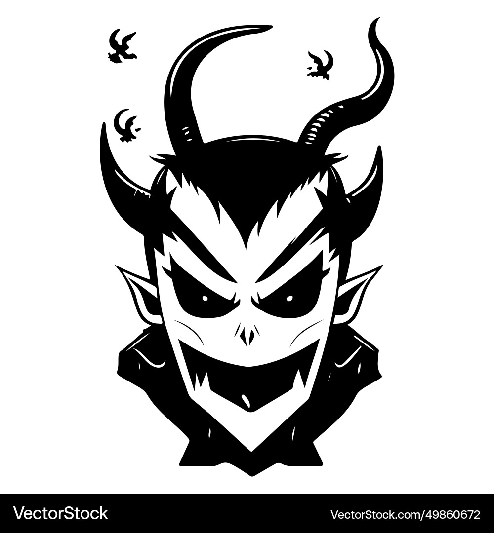 Halloween devil scary sketch hand draw Royalty Free Vector