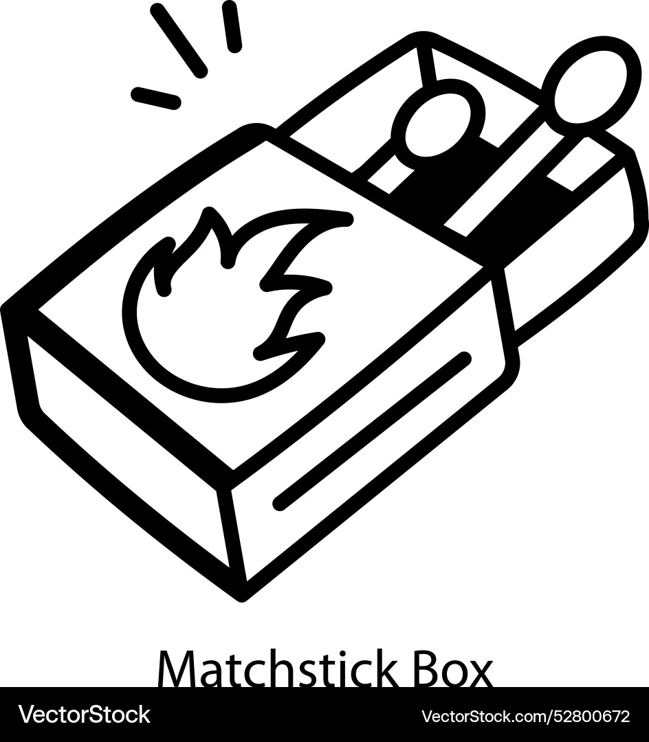 Matchstick box Royalty Free Vector Image - VectorStock