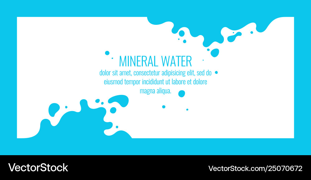 Mineral Water Splash Poster Royalty Free Vector Image