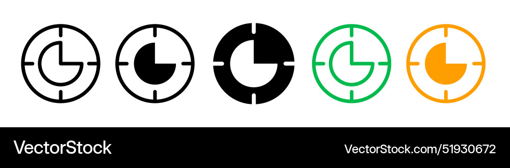 Reduced office hours countdown clock icon Vector Image