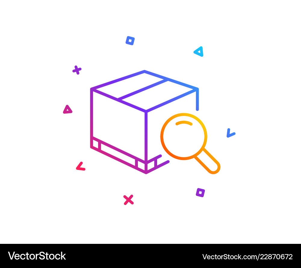 Search package line icon delivery box sign Vector Image