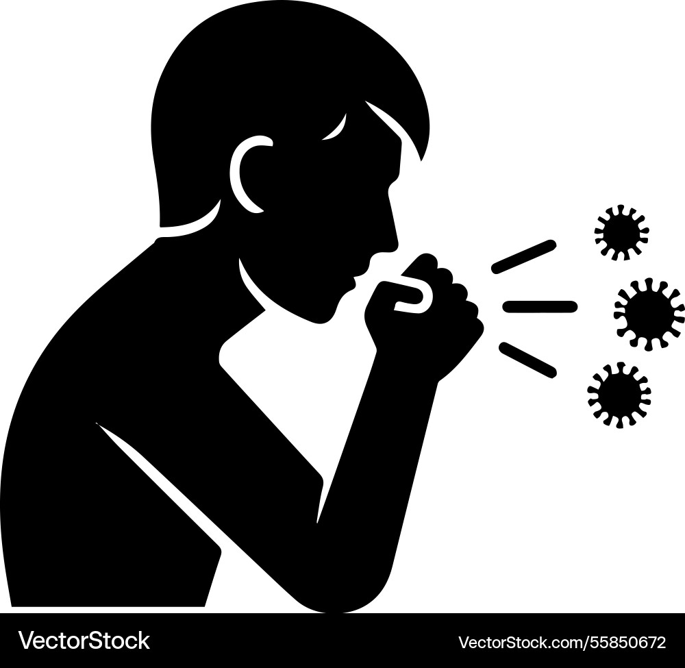 Simple coughing icon modern logo Royalty Free Vector Image