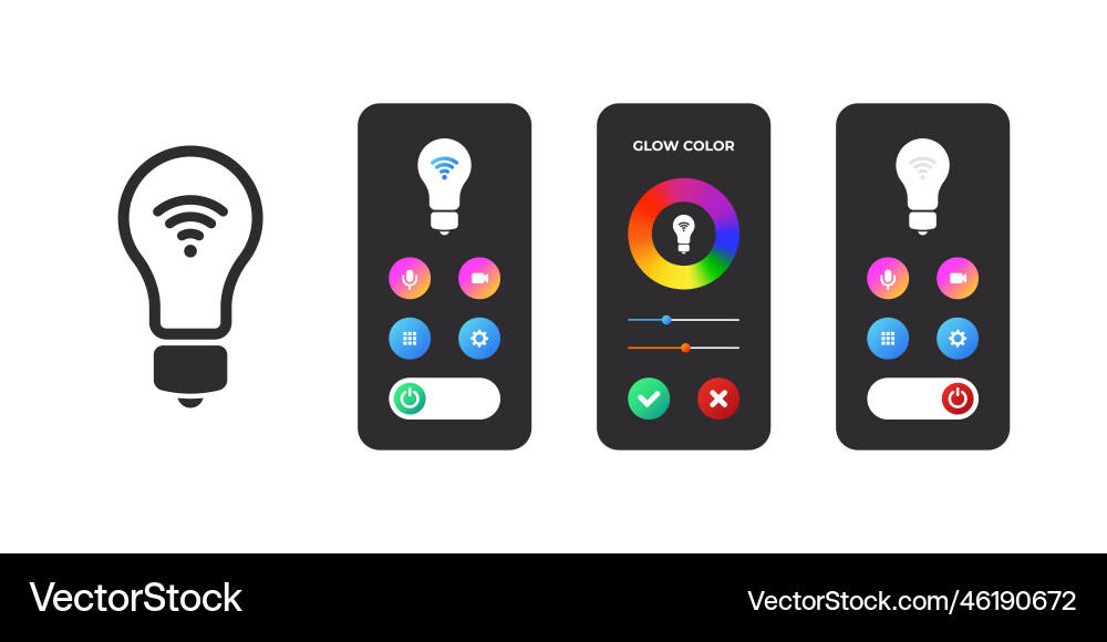 Smart bulb controlled by smartphone led bulbs Vector Image