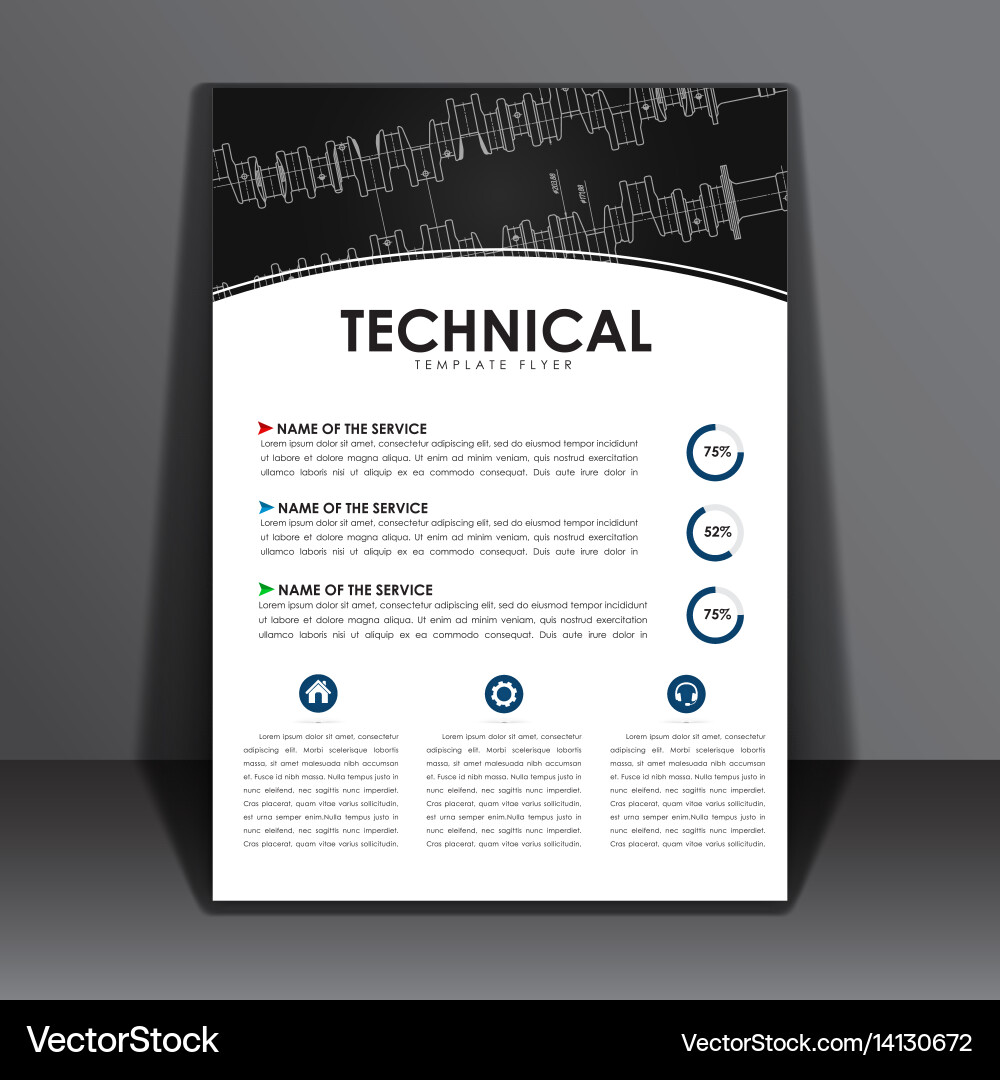 Technical drawing cover report-09 Royalty Free Vector Image