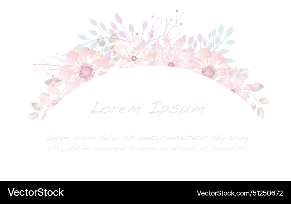 Watercolor floral arch background with text space Vector Image