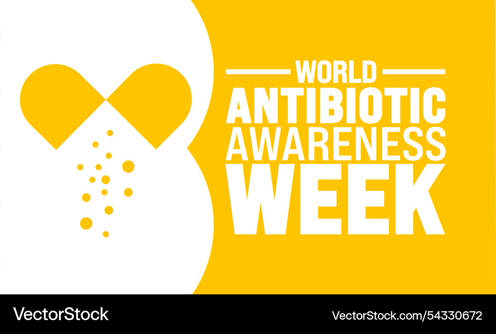 World antibiotic awareness week observed every Vector Image