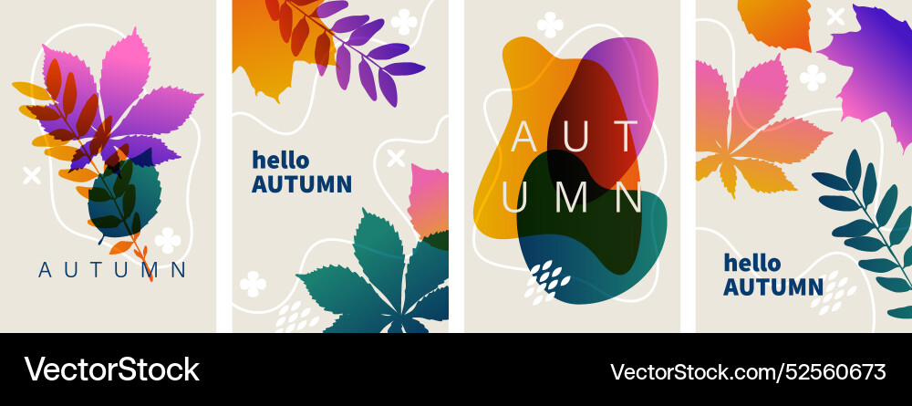 Autumn colorful abstract background poster card Vector Image