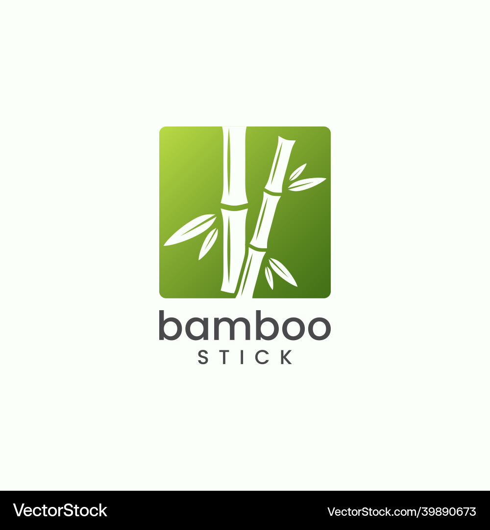 Bamboo stick logo on white design background Vector Image