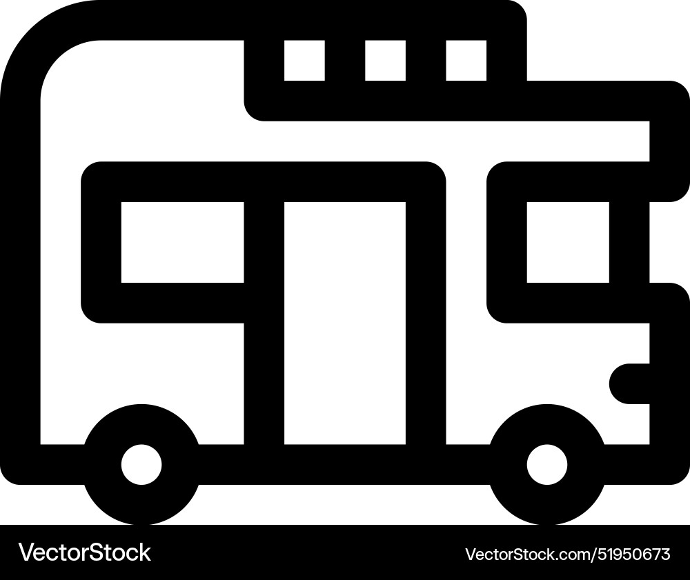 Caravan icon thin linear style design isolated Vector Image