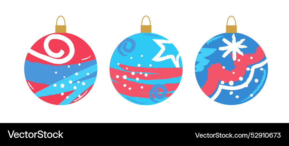 Creative christmas tree balls art design Vector Image