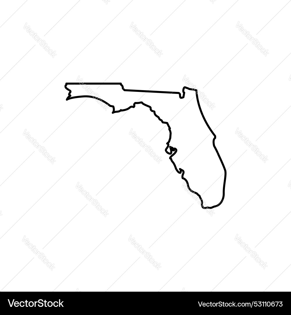 Florida map icon Royalty Free Vector Image - VectorStock