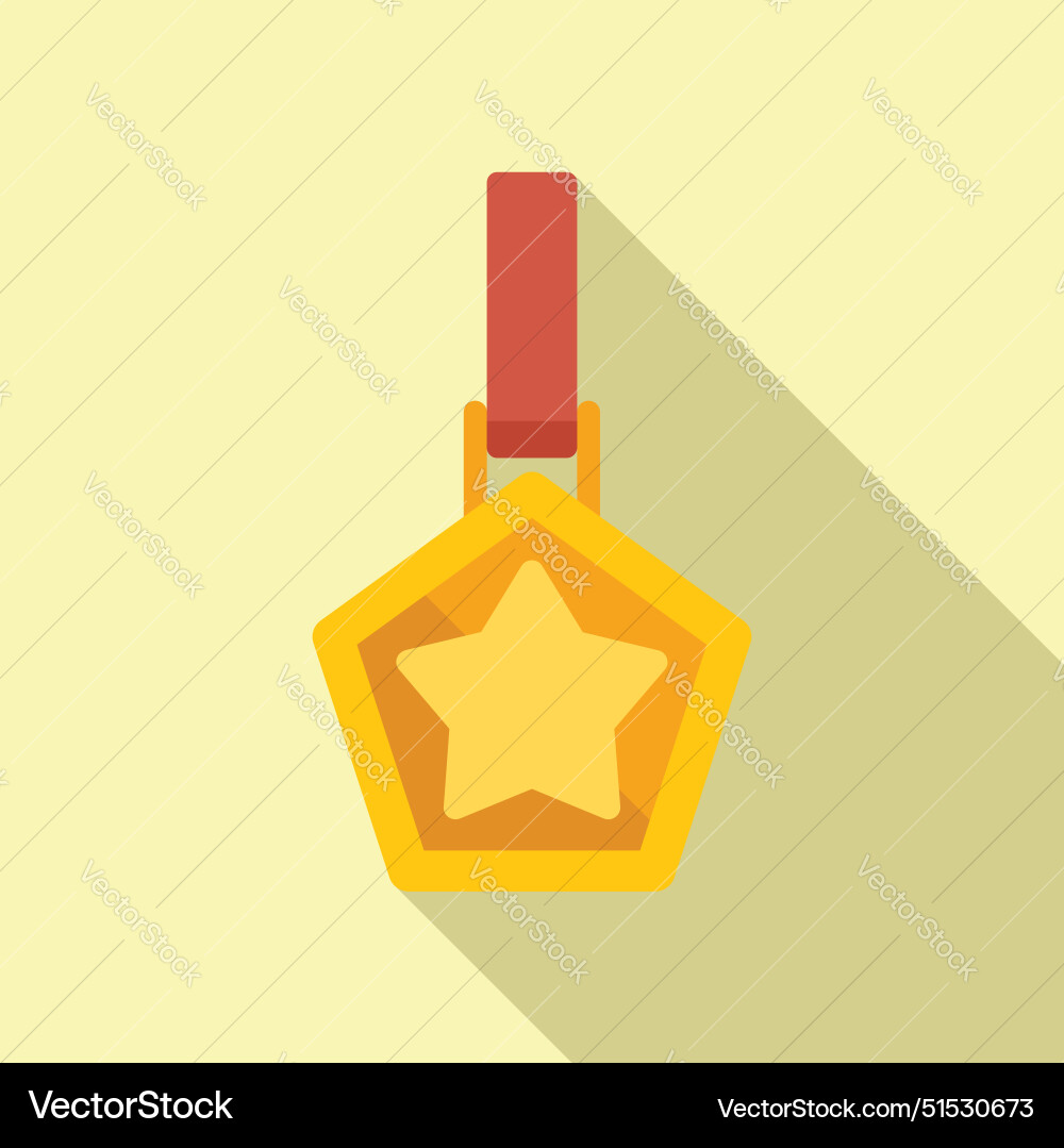 Golden medal with star shape award Royalty Free Vector Image