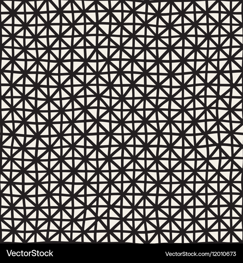 Hand drawn line lattice seamless black Royalty Free Vector
