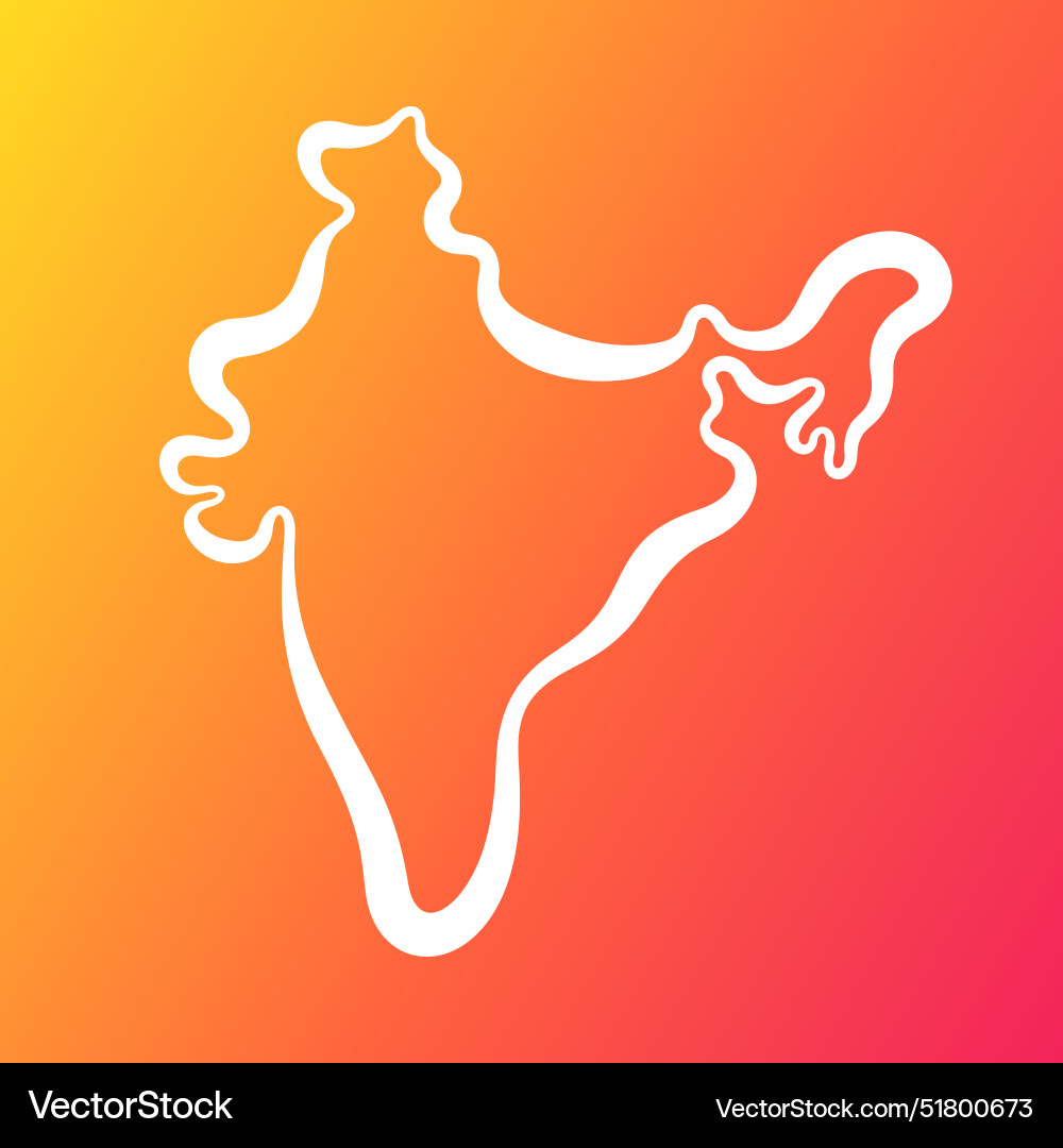 India - outline map on gradient background Vector Image