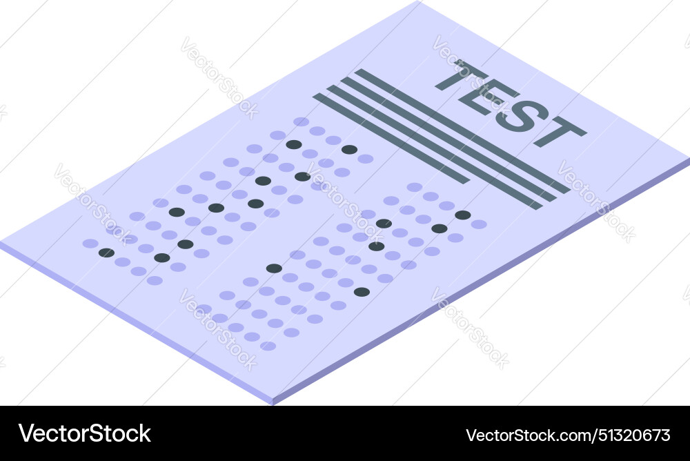 Isometric standardized test sheet Royalty Free Vector Image Isometric standardized test sheet Royalty Free Vector Image
