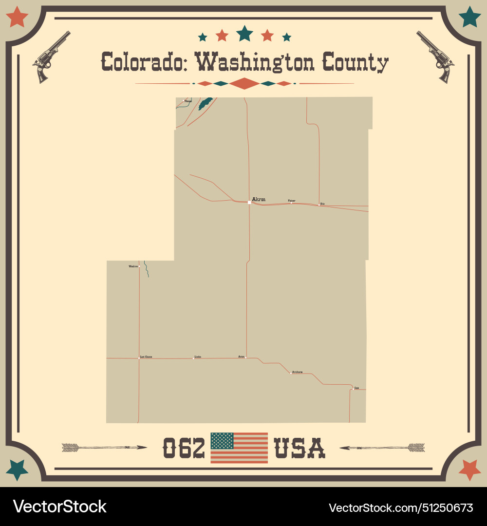 Large and accurate map of washington county Vector Image