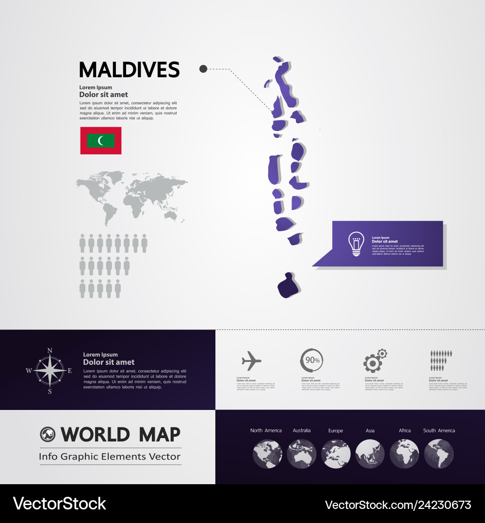 Maldives map Royalty Free Vector Image - VectorStock