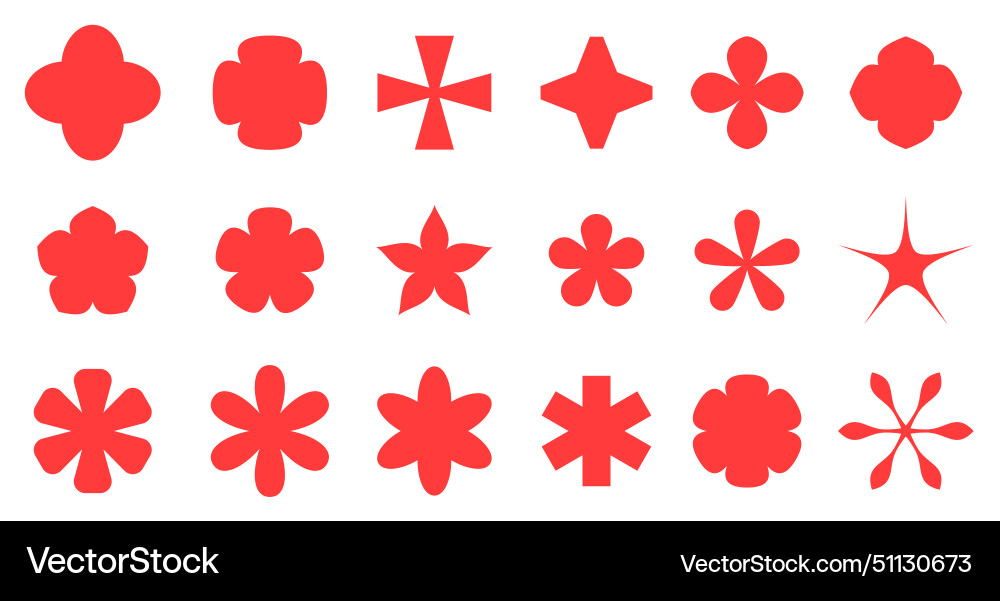 Red geometric shapes collection Royalty Free Vector Image