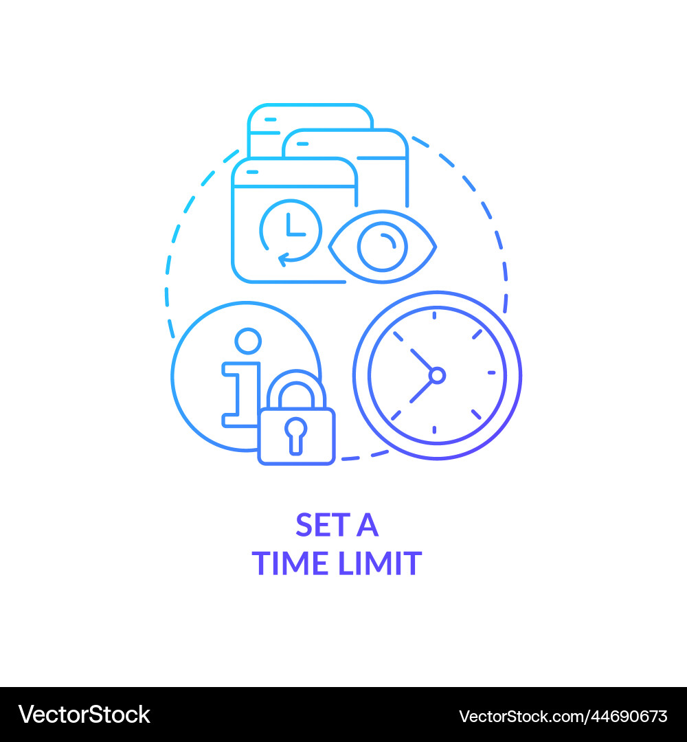 Set time limit blue gradient concept icon Vector Image