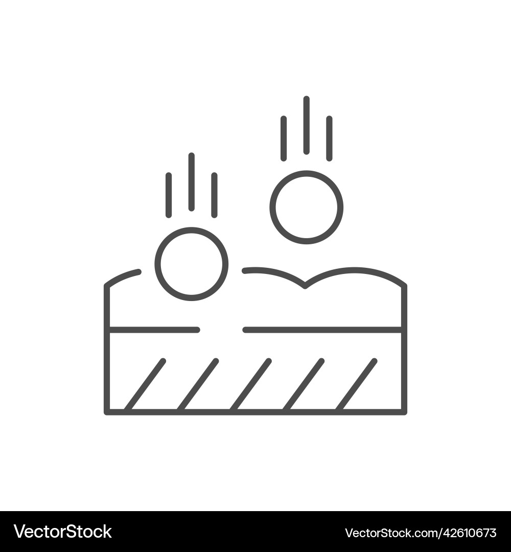 Skin mineralization line outline icon Royalty Free Vector
