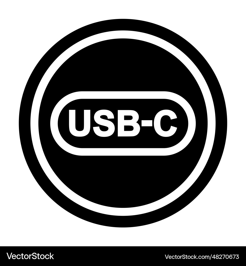 USB Type-C Connector Icon Royalty Free Vector Image