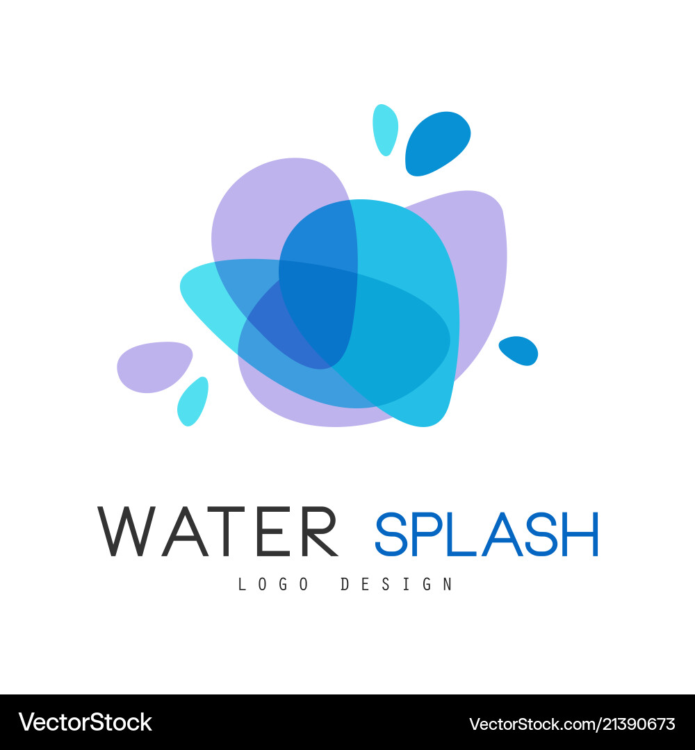 Water splash logo design brand identity template Vector Image