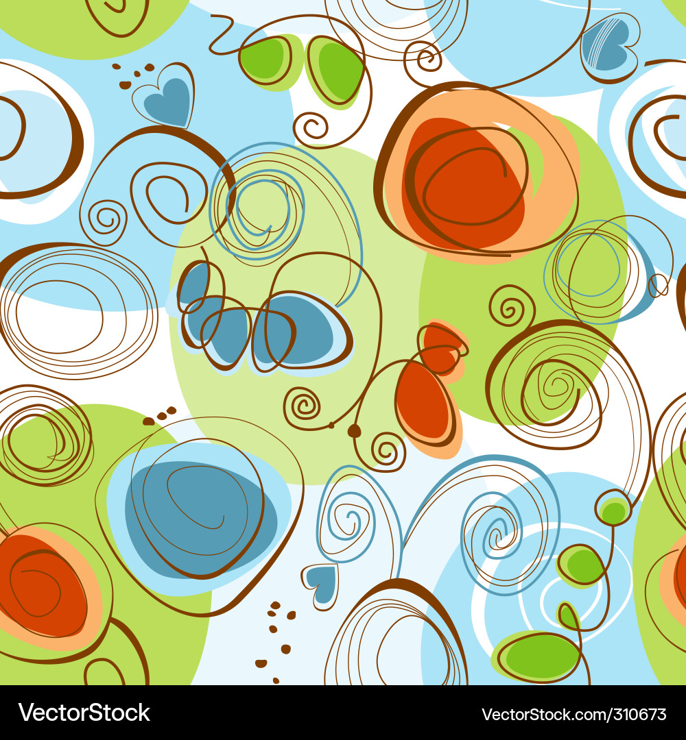 Whimsical Floral Pattern Royalty Free Vector Vectorstock