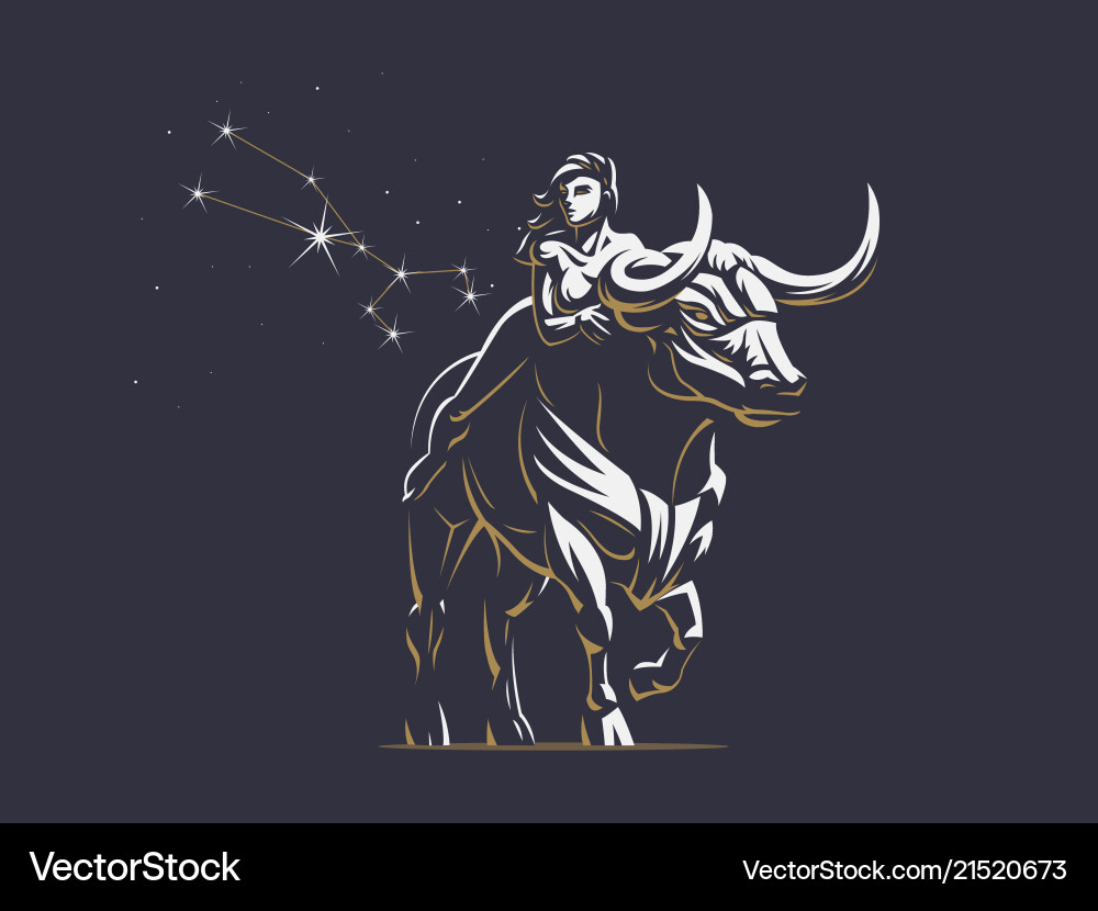 Zodiac Bull - Celestial Rider Royalty Free Vector Image