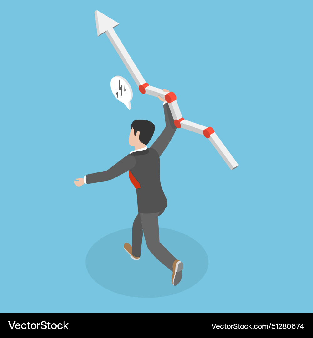 3d isometric flat of business Royalty Free Vector Image