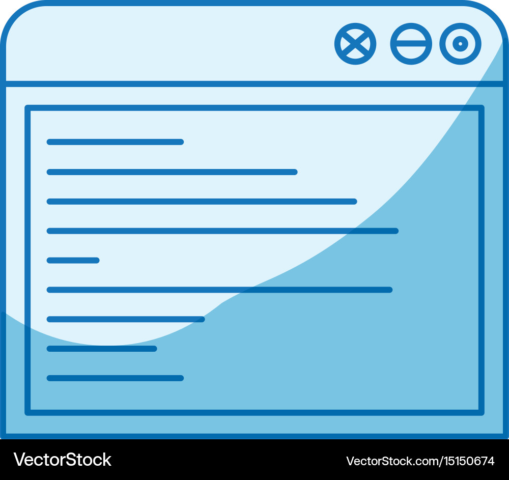 Blue color shading silhouette computer window icon