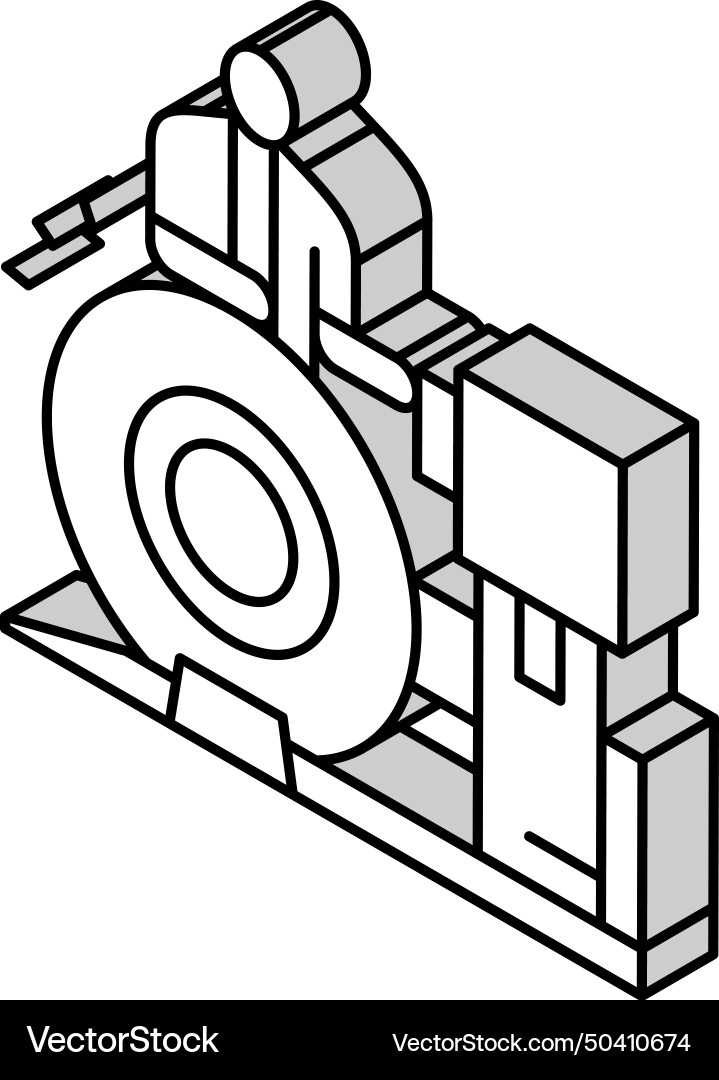 Brake testing aircraft isometric icon Royalty Free Vector