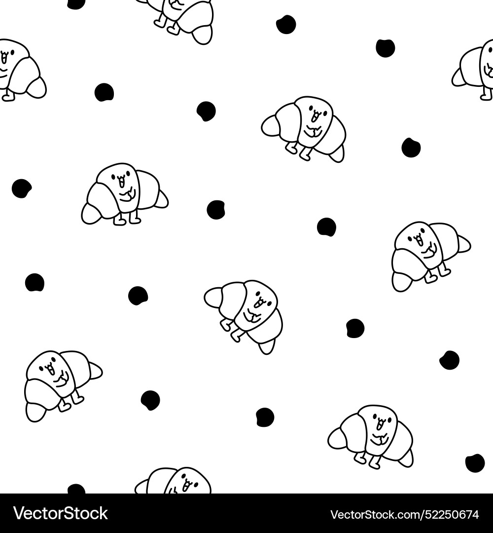 Cartoon happy bread coloring page Royalty Free Vector Image