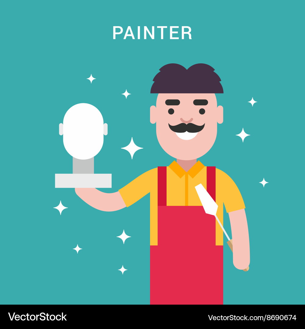 Cartoon Painter Character Royalty Free Vector Image
