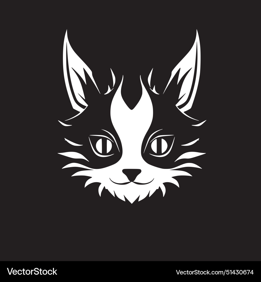 Cat - black and white isolated icon Royalty Free Vector