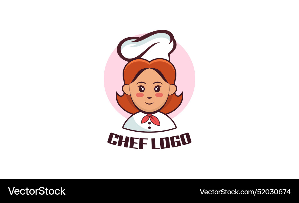 Cute Female Chef Mascot Logo Royalty Free Vector Image