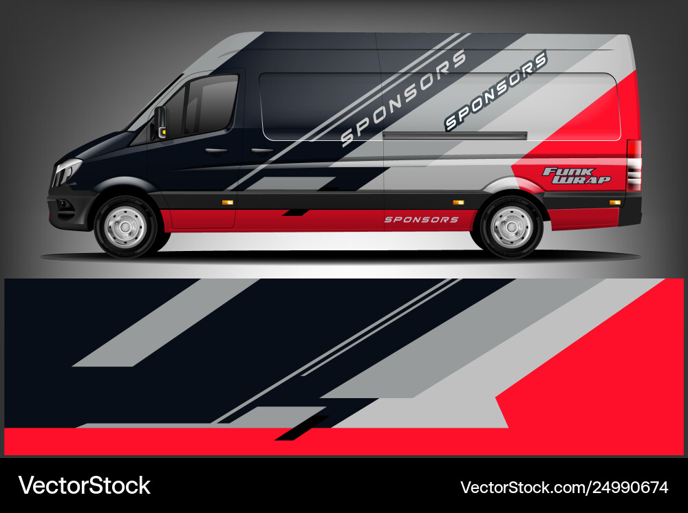 Dynamic Van Car Wrap Graphics Royalty Free Vector Image