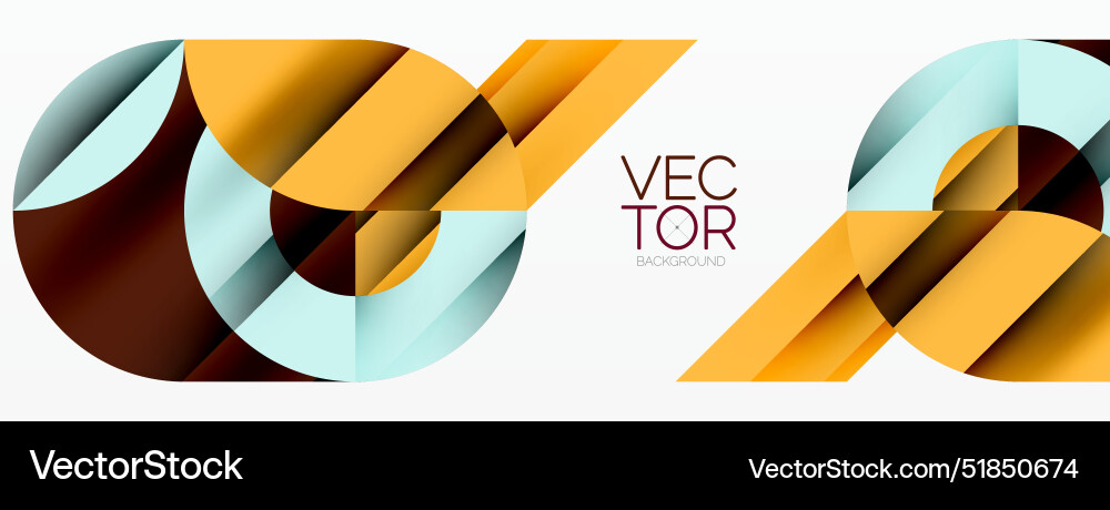 Geometric diagonal line and circle shape wide Vector Image