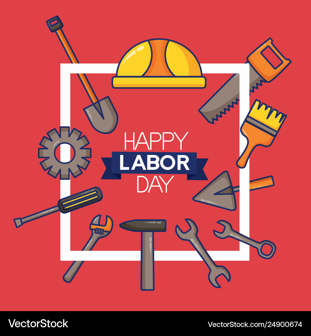Happy labour day Royalty Free Vector Image - VectorStock