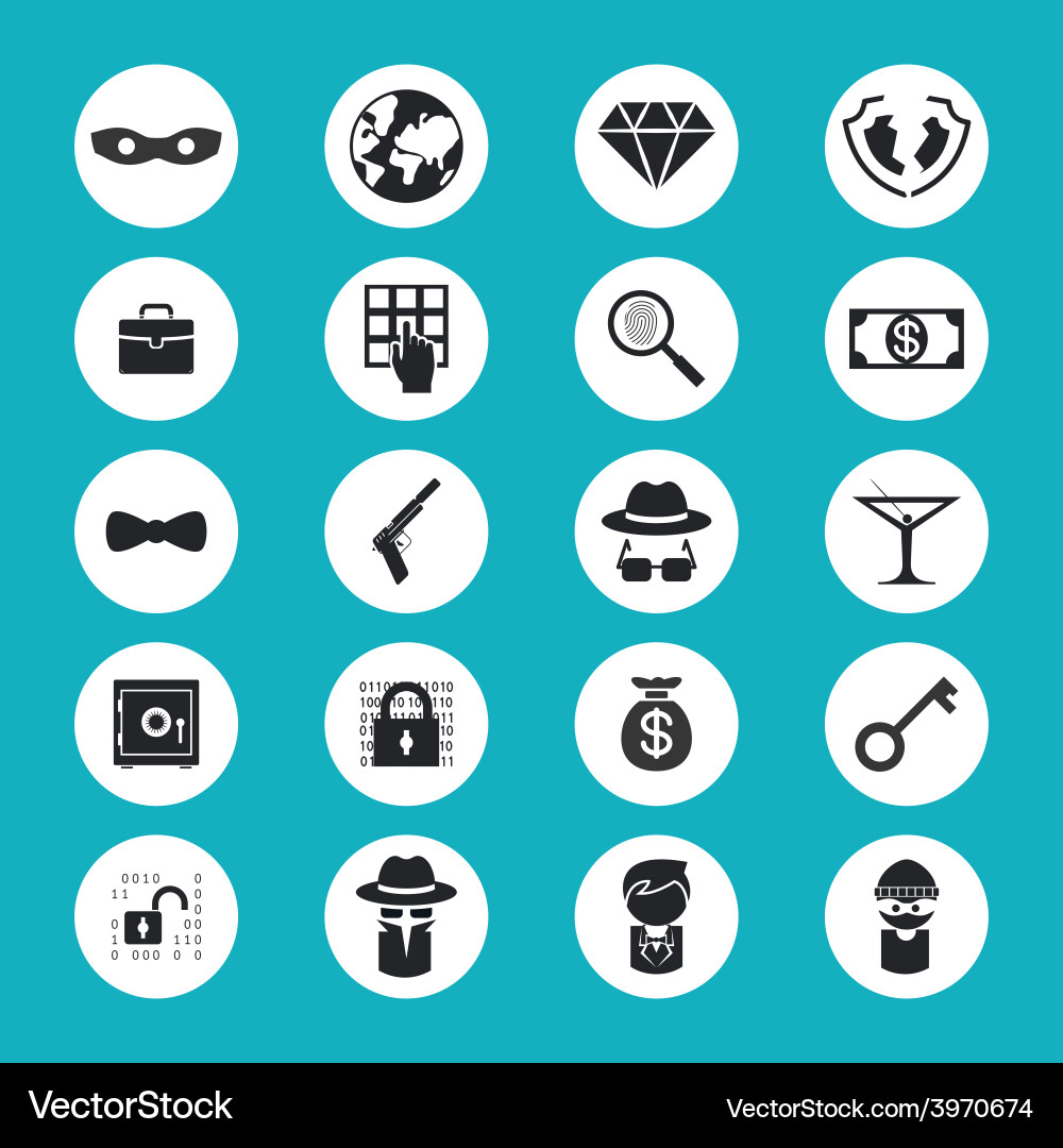 Illegal activities icons Royalty Free Vector Image