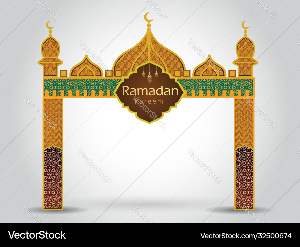 Ramadan background with golden event entrance Vector Image