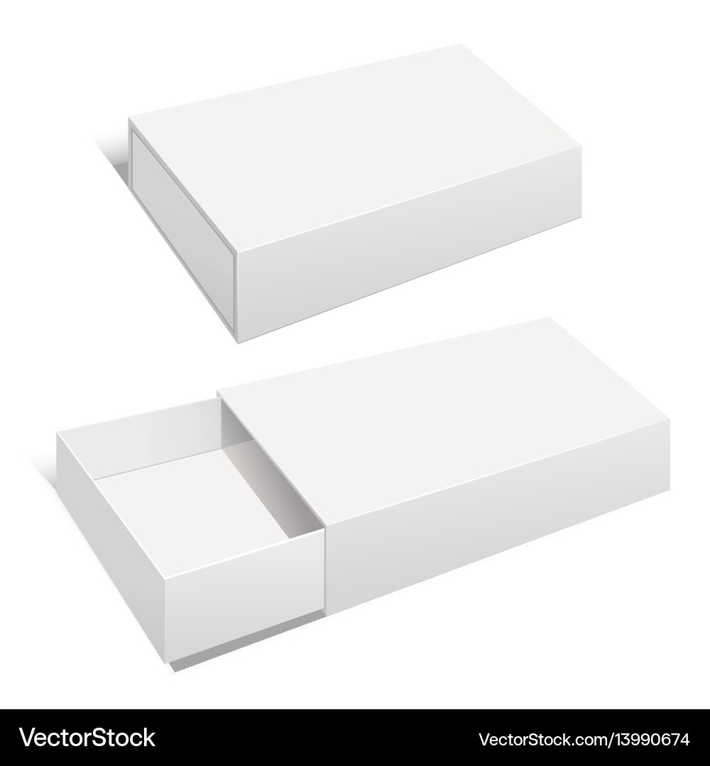 Realistic template blank white package paper box Vector Image