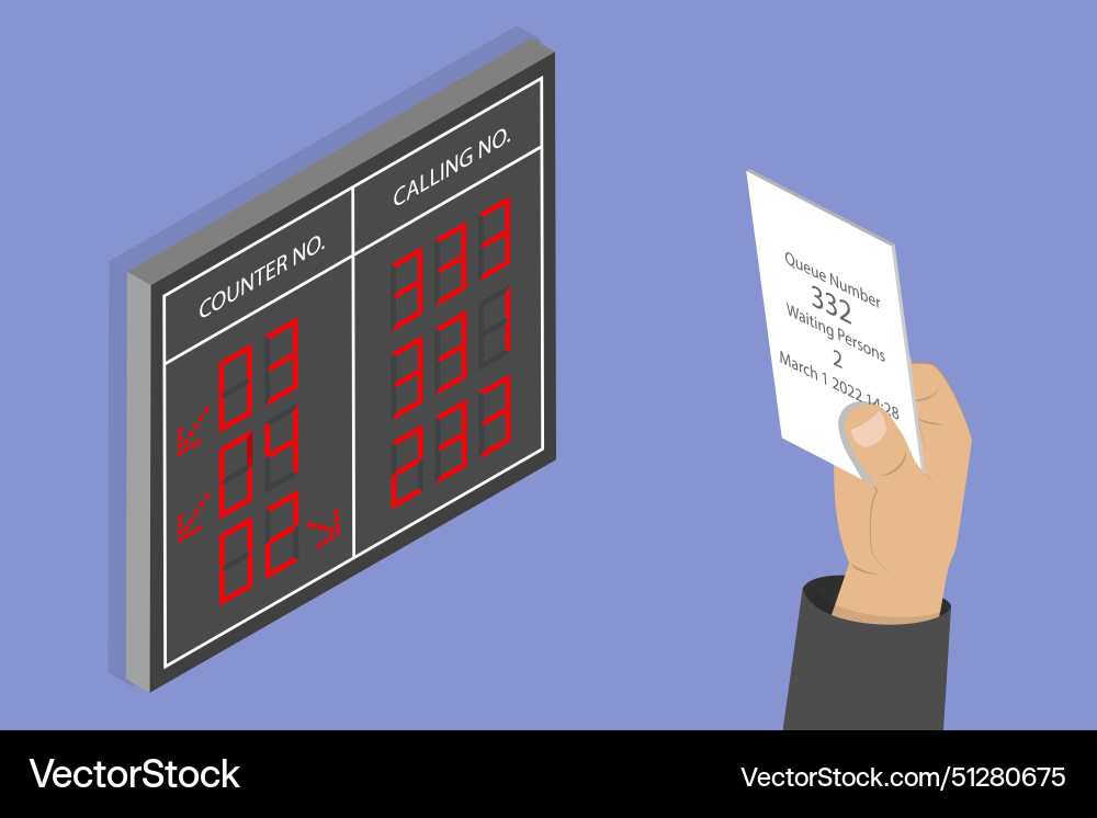3d isometric flat of queue Royalty Free Vector Image 3d isometric flat of queue Royalty Free Vector Image