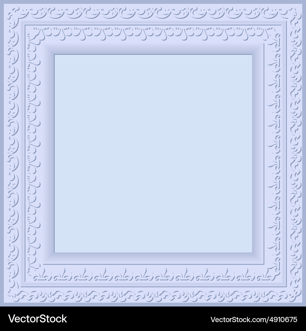 Blue background with decorative frame Royalty Free Vector