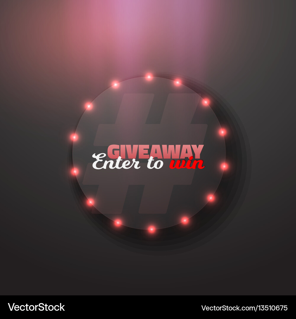 Button giveaway competition template Royalty Free Vector