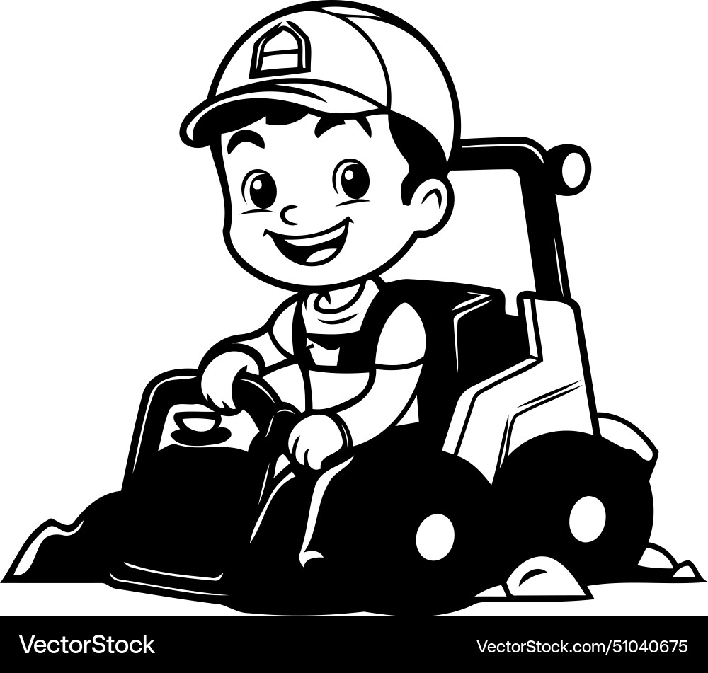 Cartoon character of a boy working Royalty Free Vector Image