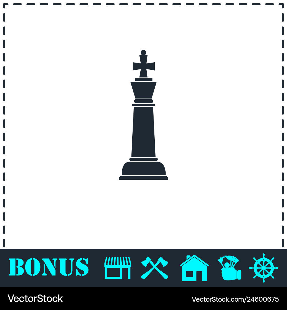 Chess icon flat Royalty Free Vector Image - VectorStock