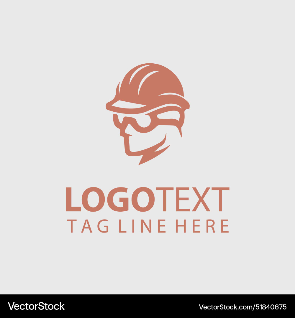 Construction worker logo Royalty Free Vector Image