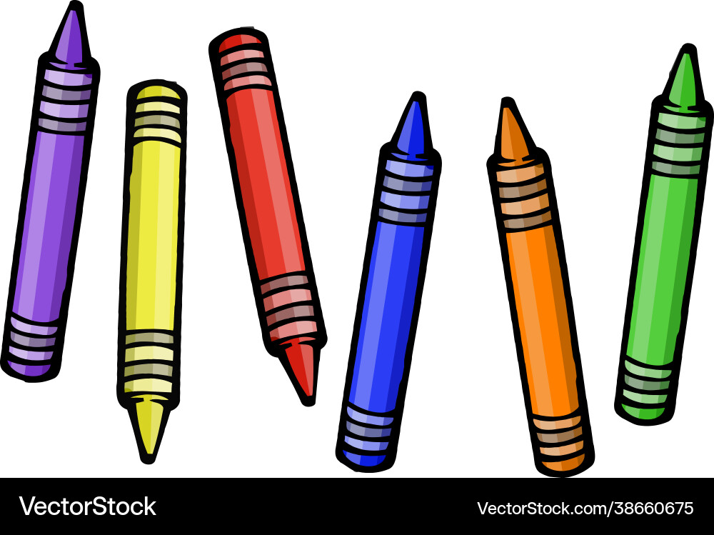 Crayons school supplies art Royalty Free Vector Image Crayons school supplies art Royalty Free Vector Image