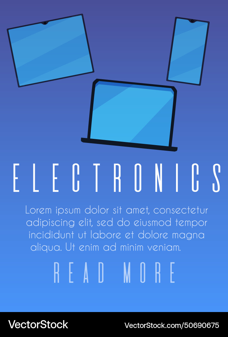 Electronics store banner or flyer poster Vector Image